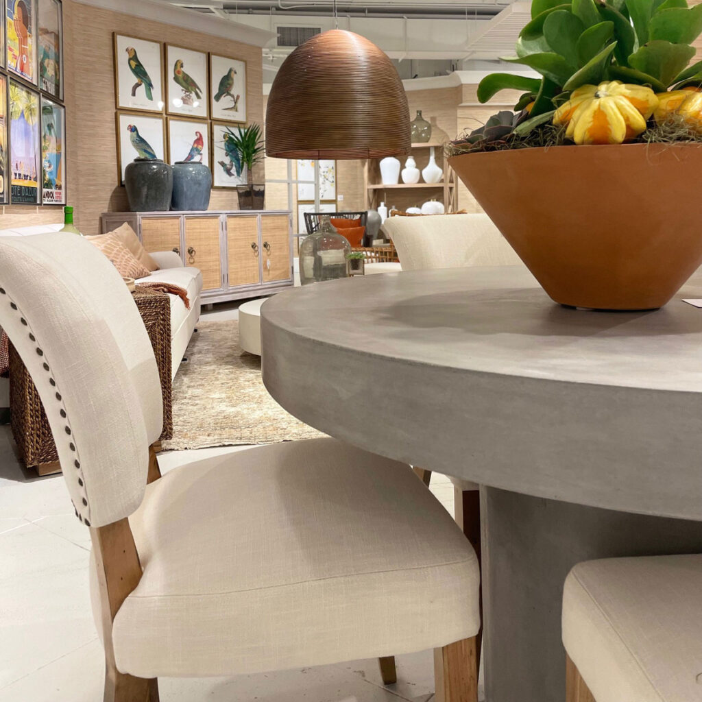 Brea Round Concrete Dining Table, Grey – Hilton Head Furniture