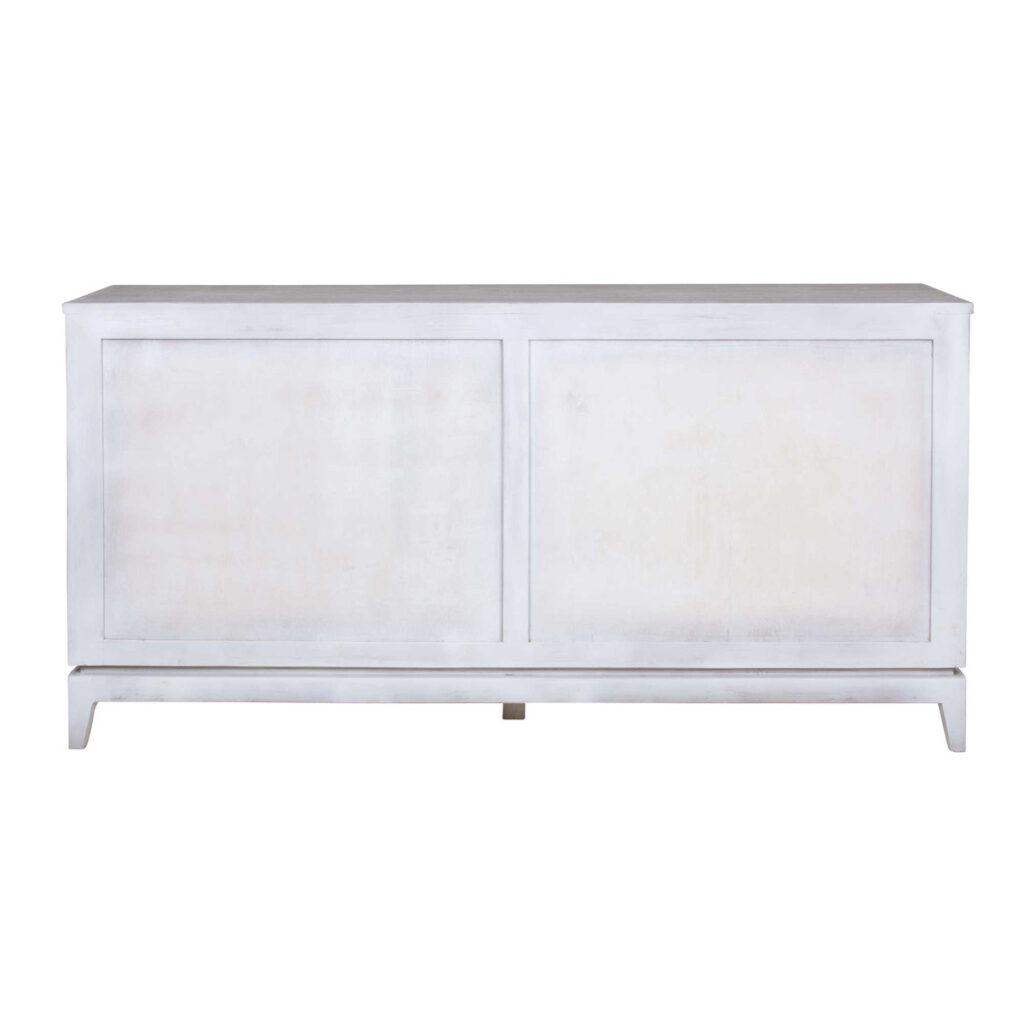 Calista 4 Door Acacia and Cane Sideboard, White Wash – Hilton Head ...