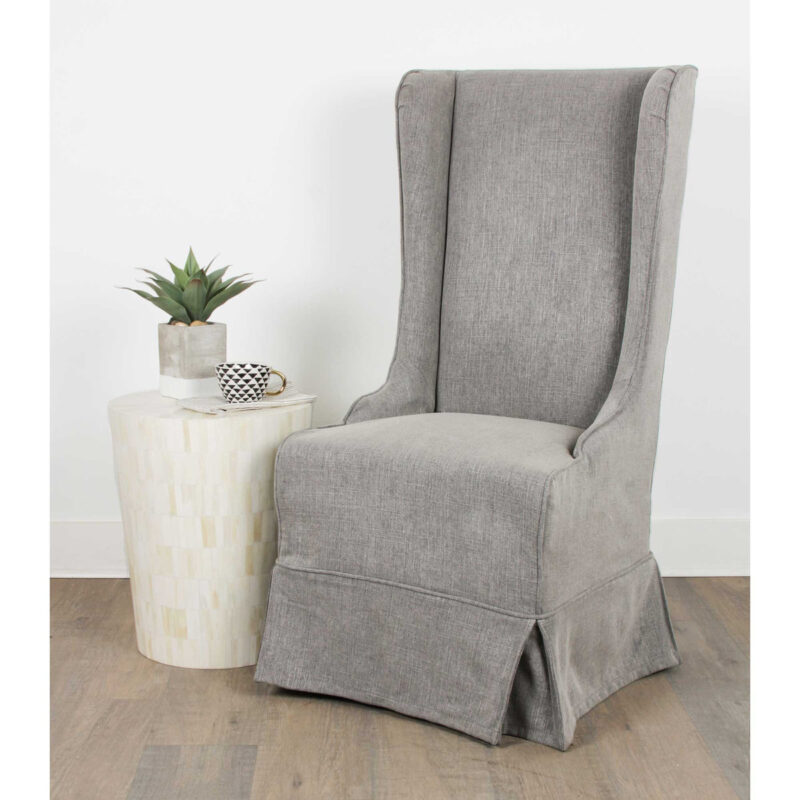 Laurence Slipcovered Wingback Chair, Dark Grey – Hilton Head Furniture